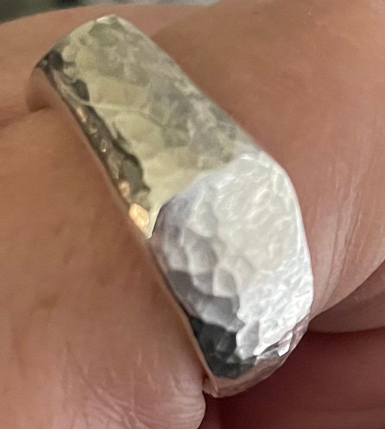 Solid Cast Sterling Silver Hammered Ring - Etsy
