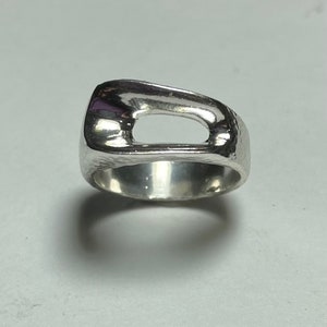 Sterling Silver Hammered Abstract Cast Ring - Etsy