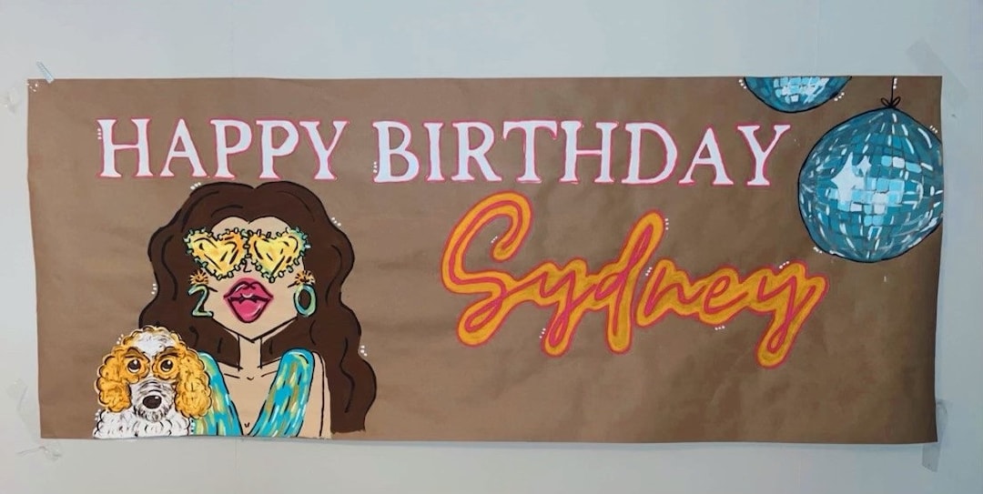 Birthday Banner Hand Painted Butcher Paper - Etsy