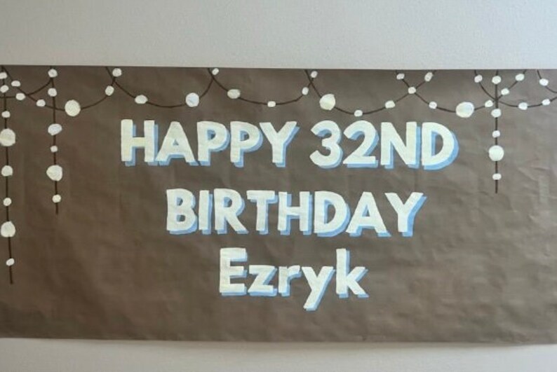 Birthday Banner Hand Painted Butcher Paper - Etsy