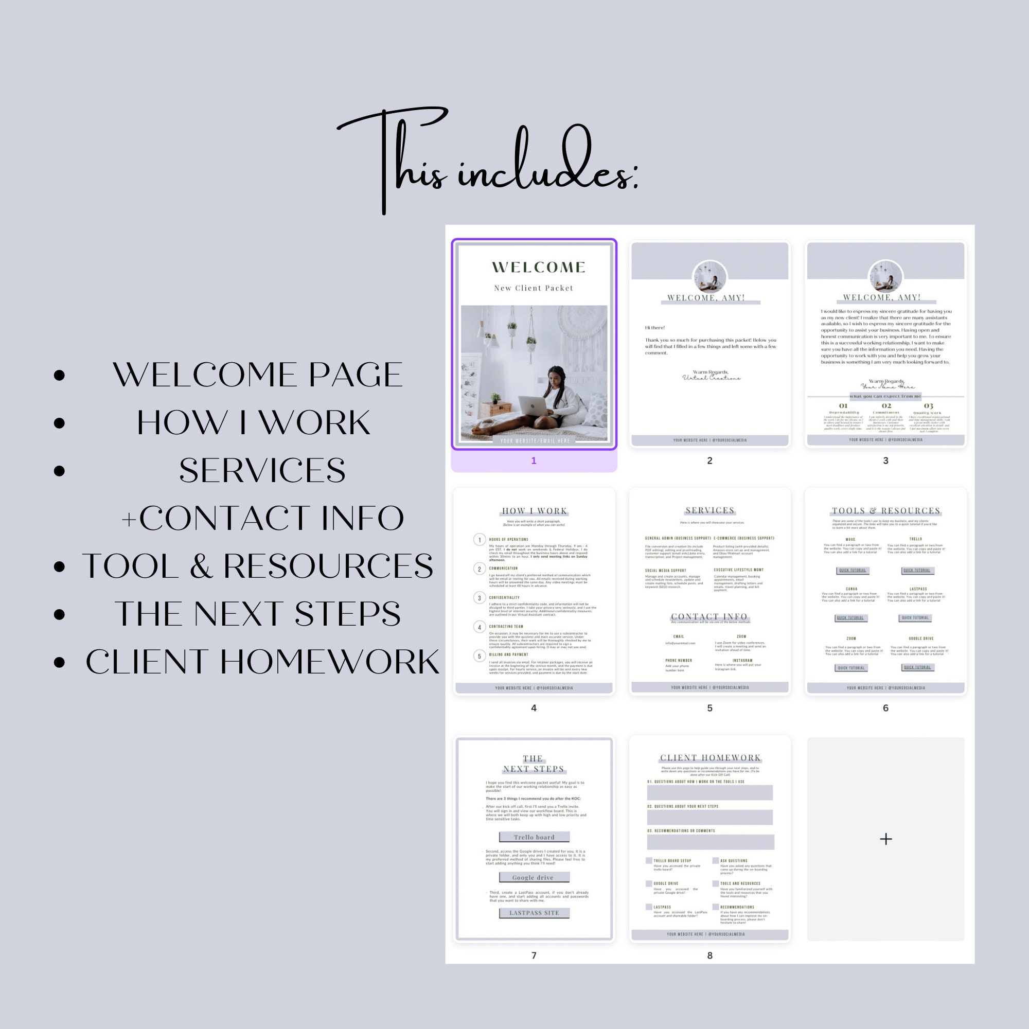 Virtual Assistant Welcome Packet | Beginner Virtual Assistant| VA ...