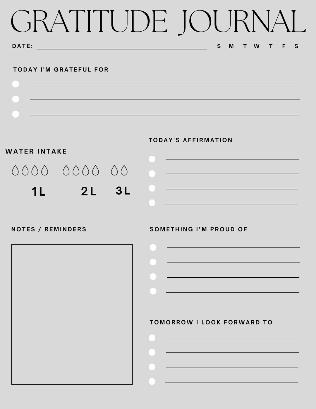 Gratitude Journal, Printable, Digital, Gratitude Signs, Journal for Men ...