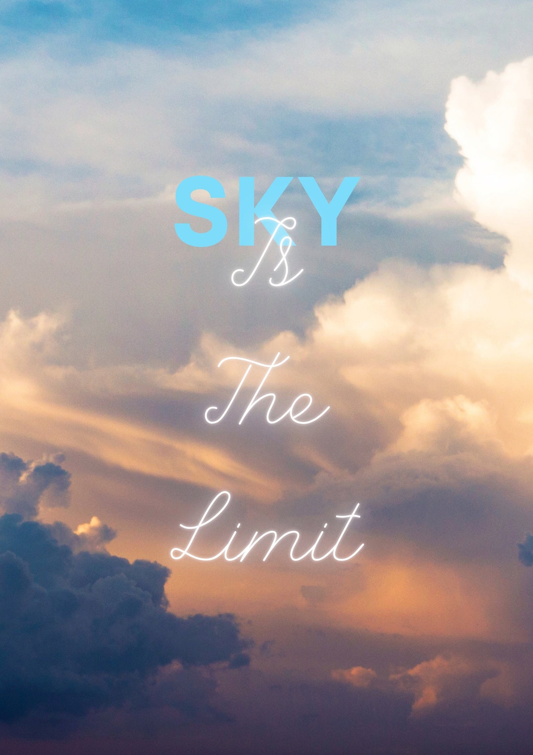 Sky is the Limit Frame Art, Printable and Instant Download, Wall Decor ...
