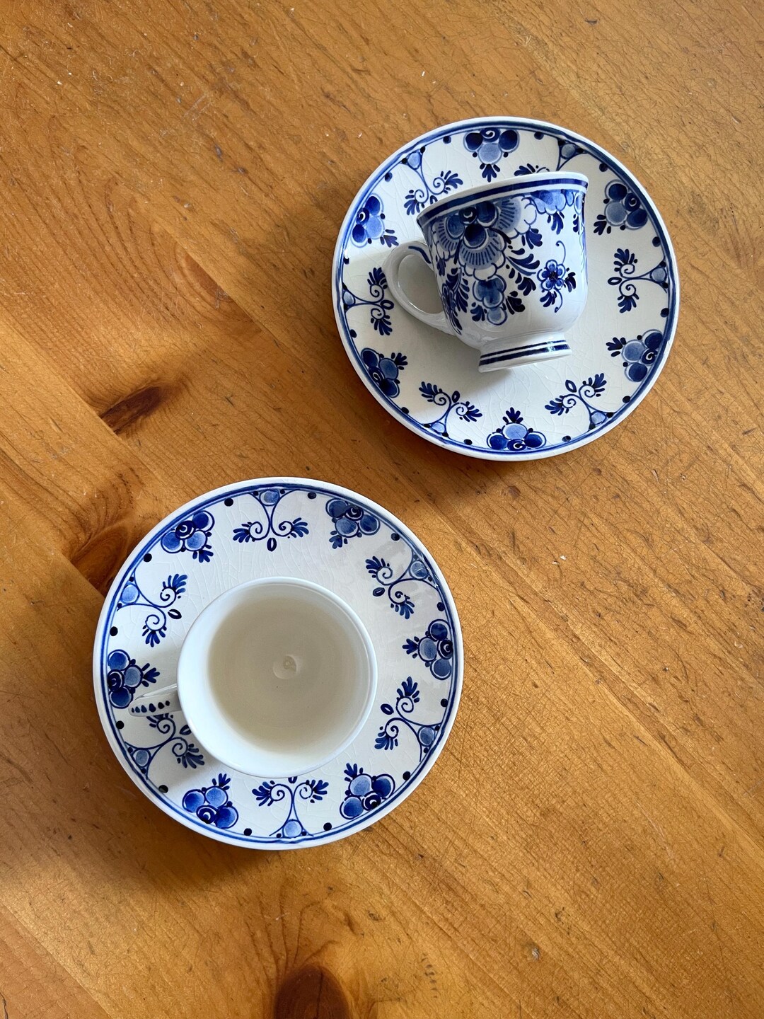 Vintage Delft Espresso Cups & Saucers - Etsy