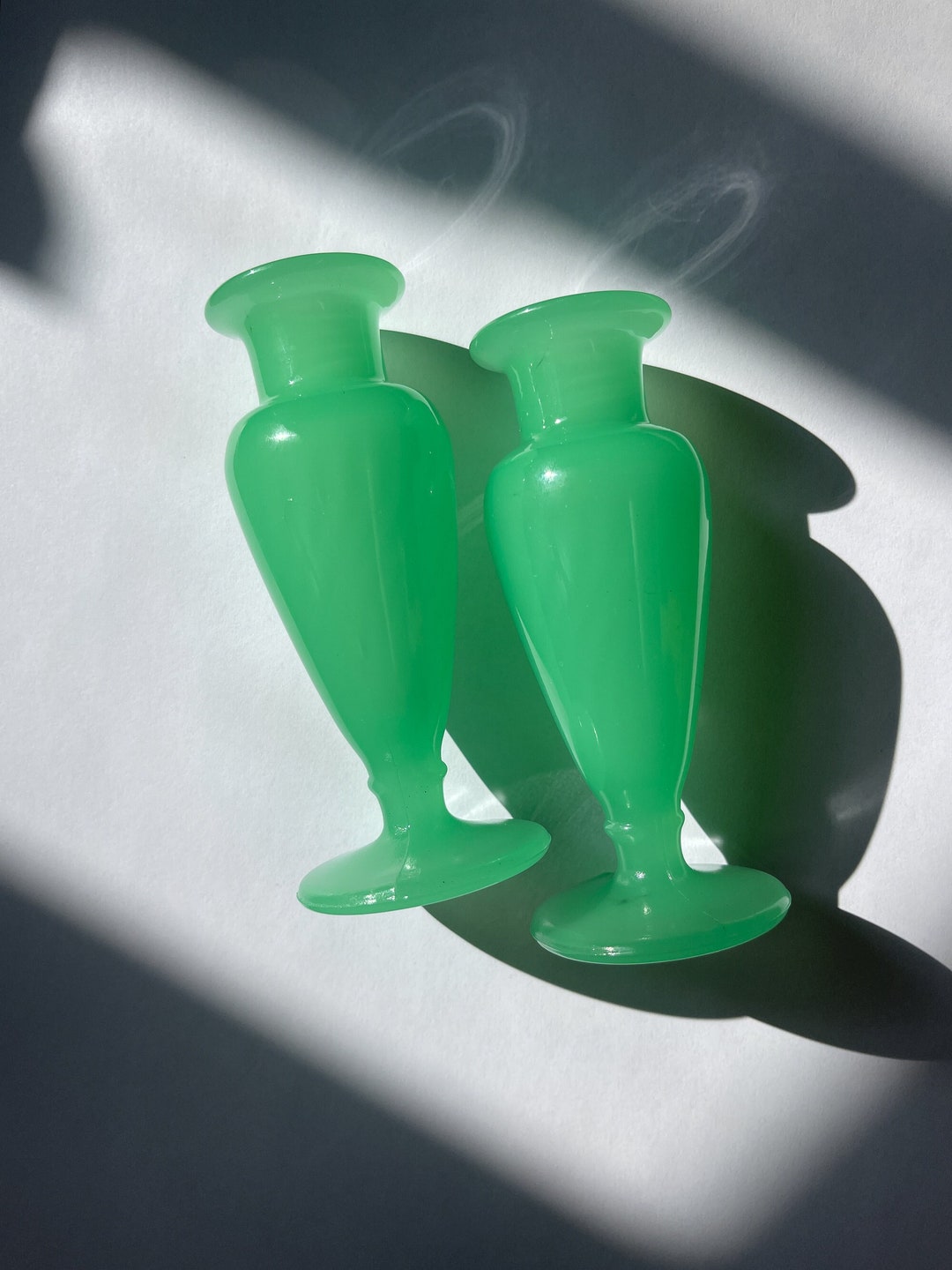 Vintage 1930s Jadeite Uranium Glass Perfume Bottles - Etsy