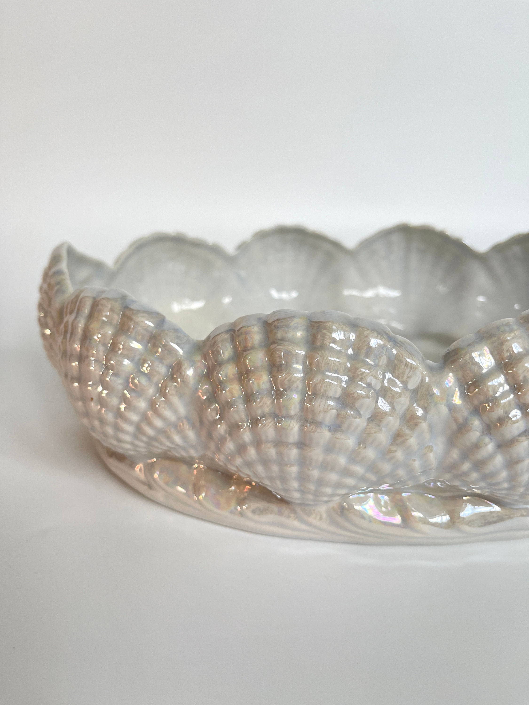 Vintage Lustre Scallop Shell Jardiniere / Cache Pot - Etsy