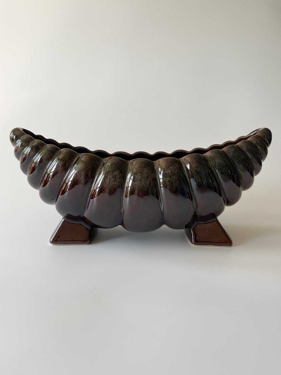 Vintage Organic Modern Footed Mantle Vase - Etsy