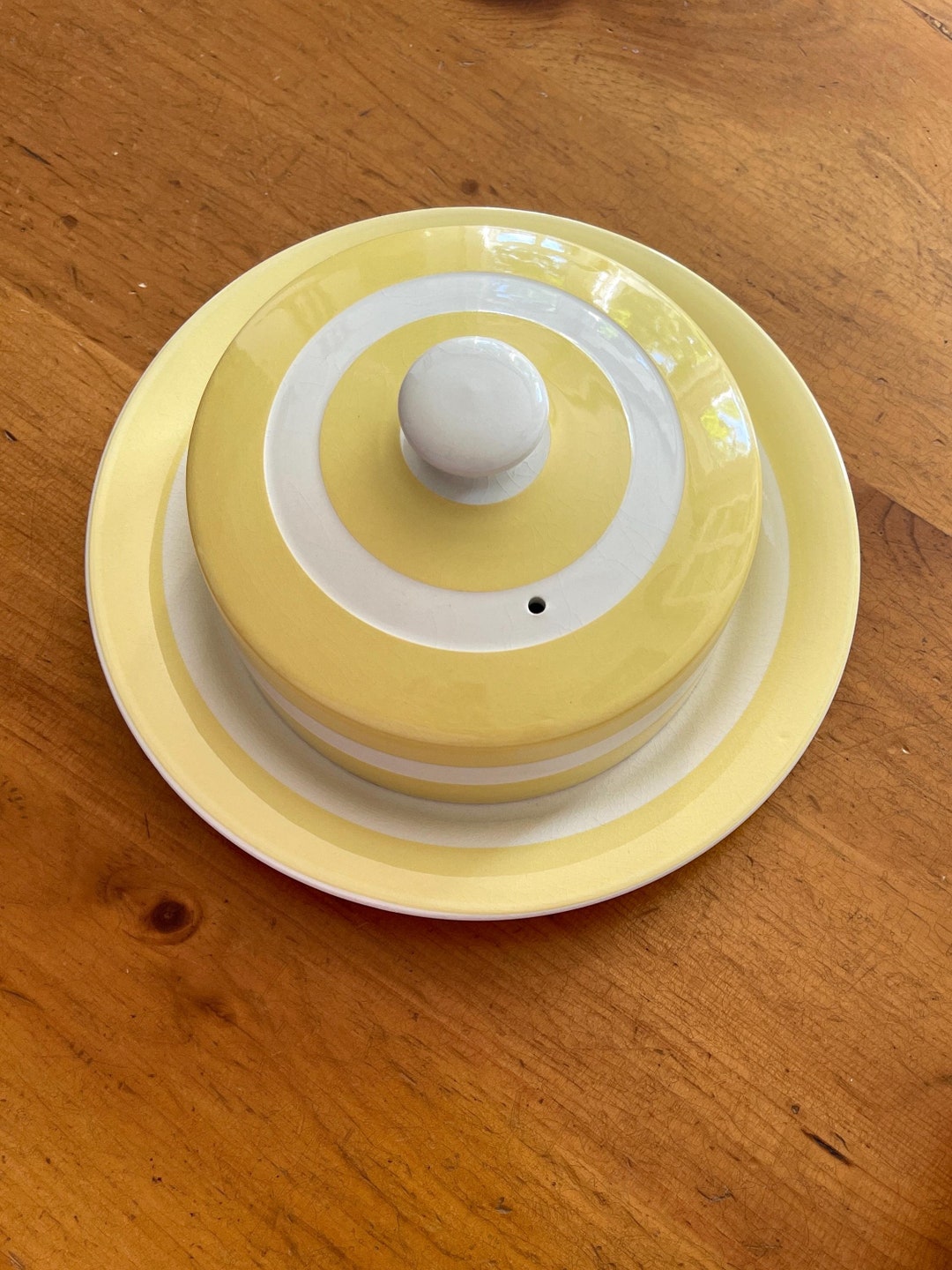 T. G. Green Yellow Cornishware Cheese Dish - Etsy