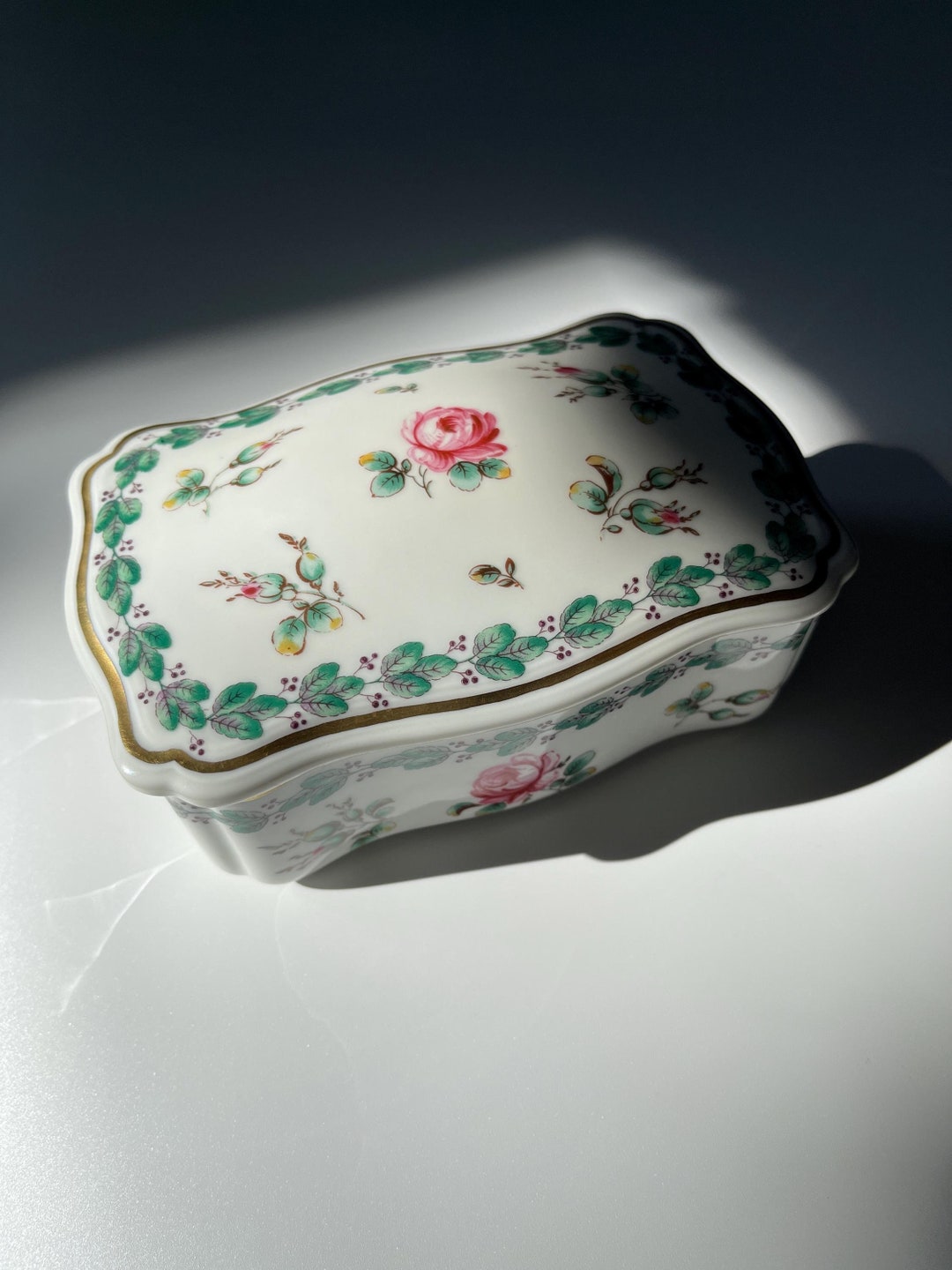 Richard Ginori Porcelain Rose Jewelry Box - Etsy