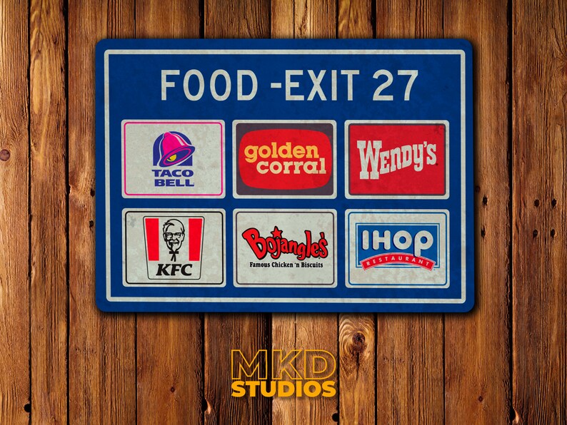 Highway Service Station Sign, Food, Restaurant, Wendy's, KFC, Bojangles ...
