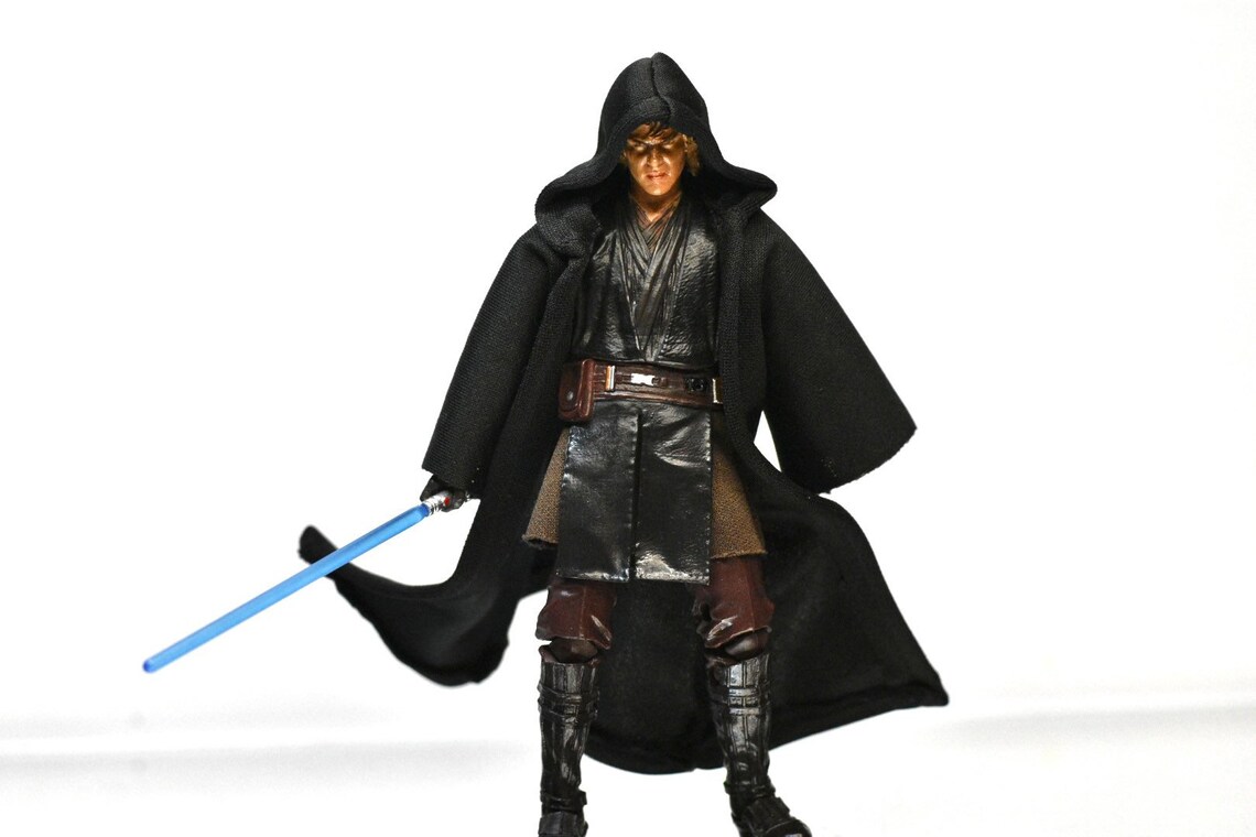 1/12 Anakin Skywalker Black Wired Cloak Cape action Figure - Etsy