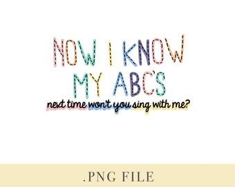 Now I Know My Abc's - Etsy