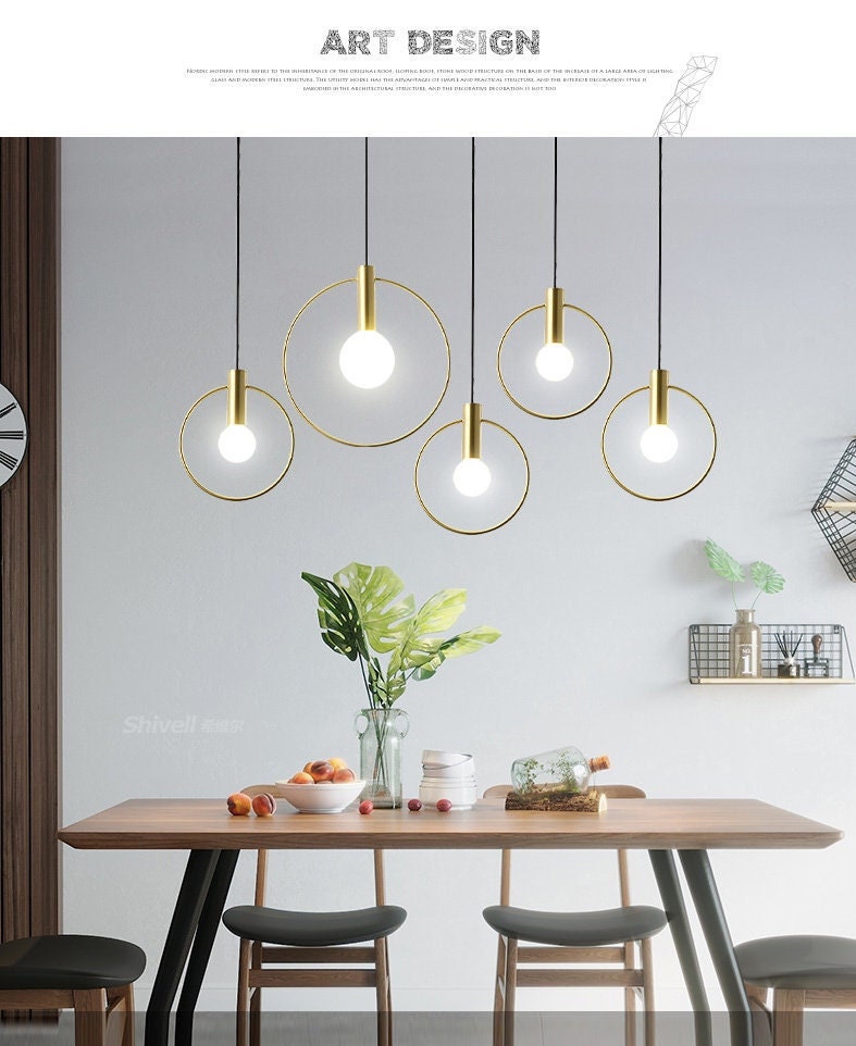 Modern Pendant Lamp Minimalist Brass Lamp Home Decor - Etsy