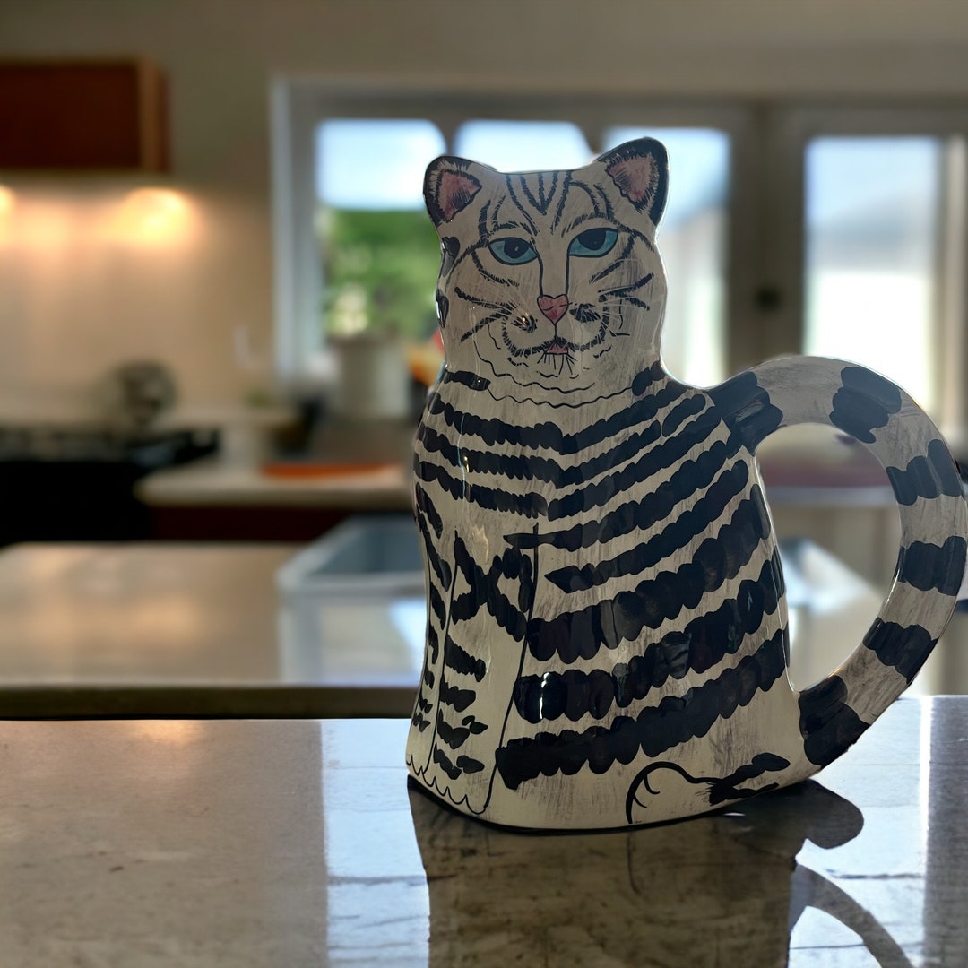 Vintage Kitty Cat Pitcher Pencil Holder Cat Lover Perfect - Etsy
