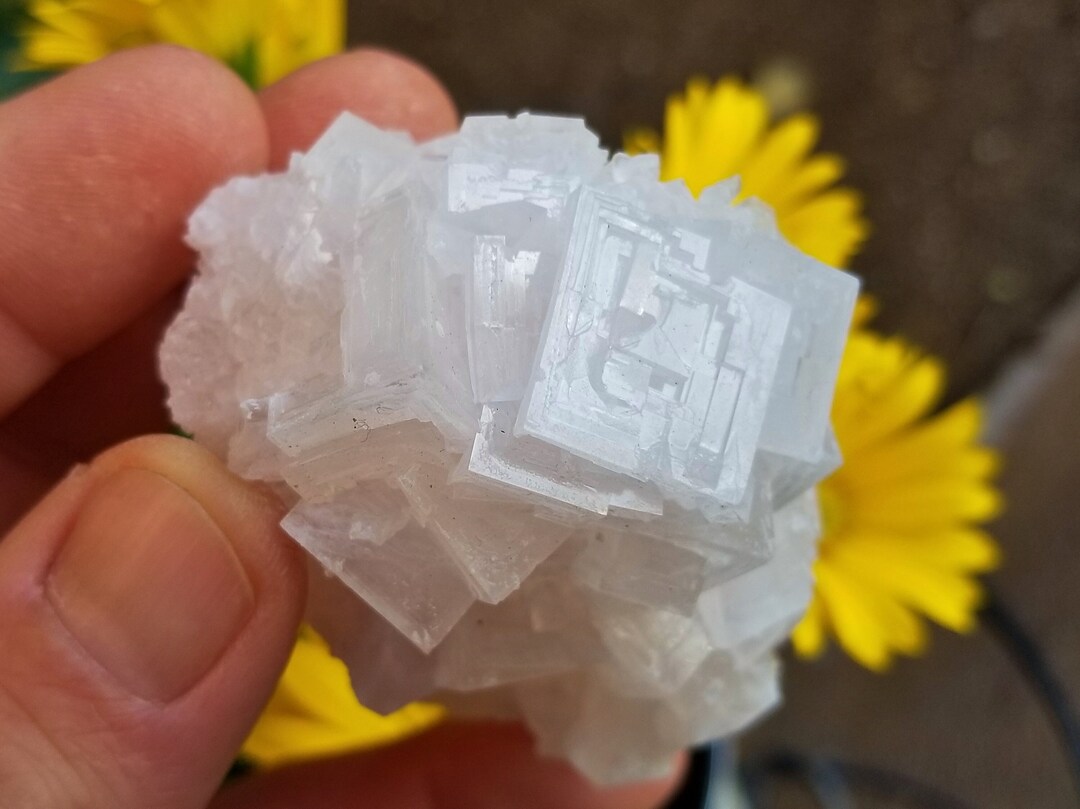 White Halite Crystal Cluster - Etsy