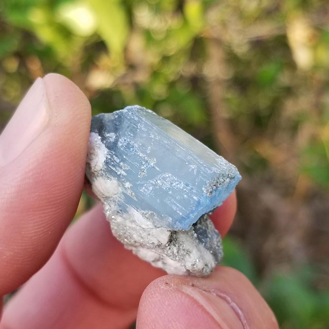 Blue Aquamarine Crystal on Matrix - Etsy