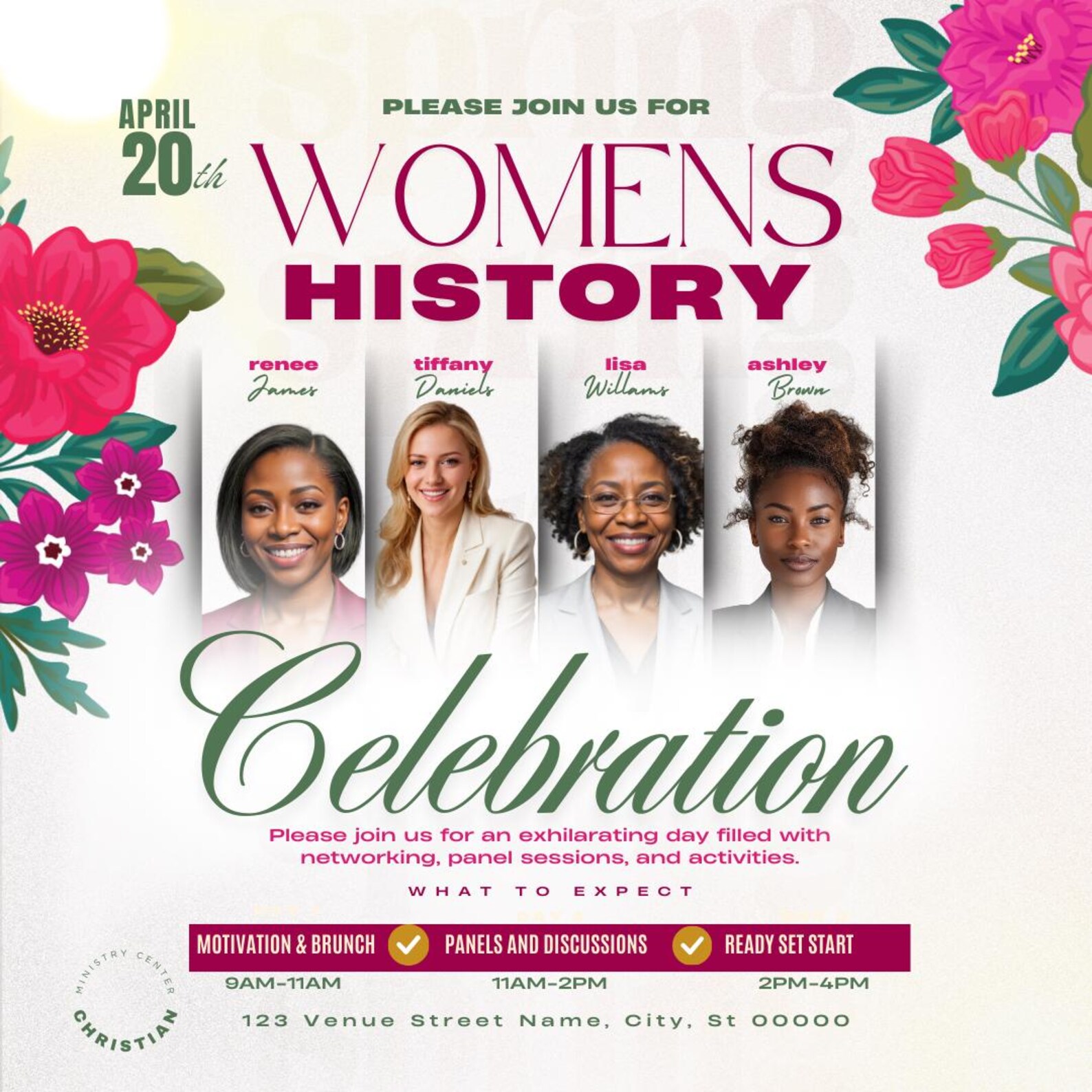 Editable Flyer Template, Womens History Month, Spring Womens Event ...