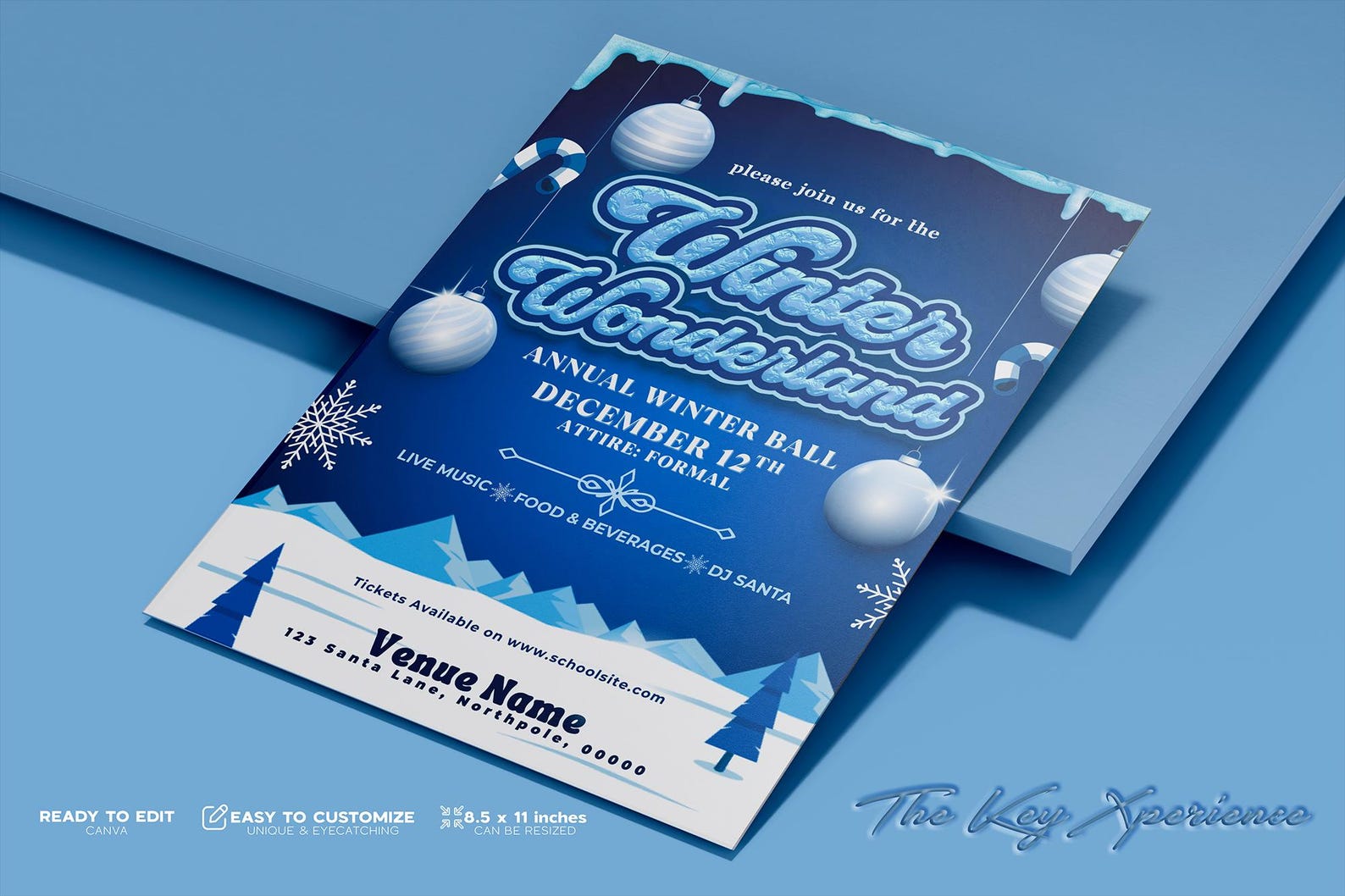 Editable Flyer Template, Winter Ball, Winter Formal, Winter School ...