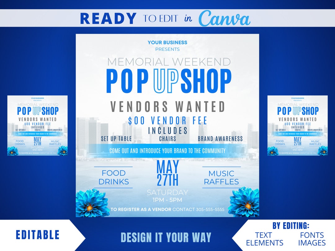 Editable Flyer Template, Pop up Shop, Spring Pop up Shop, Summer Pop up ...