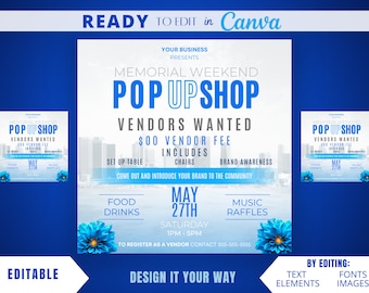 Pop up Shop Flyer Template Including Vendor Logos - Etsy