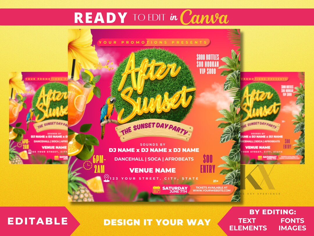 Editable Flyer Template, Caribbean Carnival, Caribbean Fete, Caribbean ...