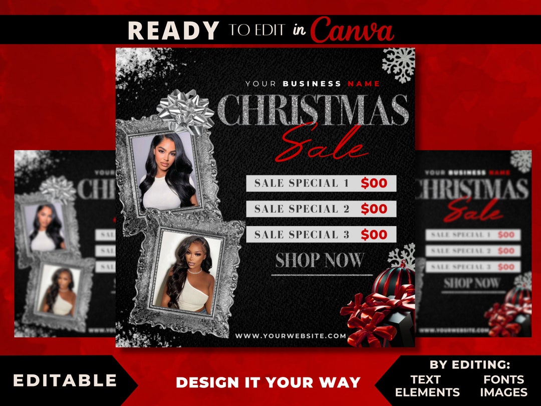 Editable Flyer Template, Christmas Sale, Christmas Beauty Flyer ...