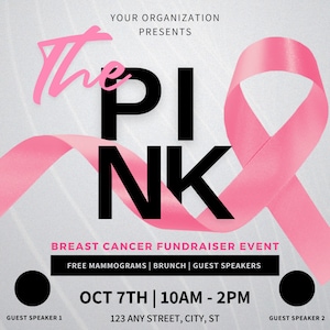 Editable Flyer Template, Breast Cancer Awareness, Breast Cancer Event ...