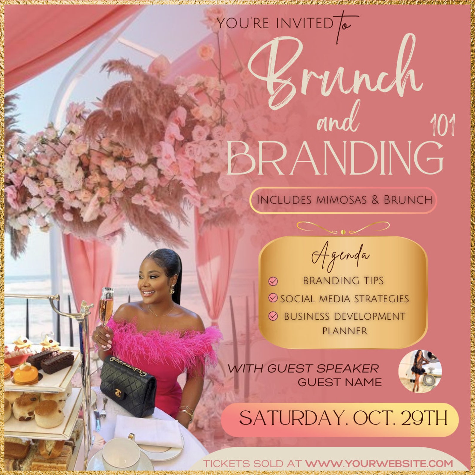 Editable Flyer Template Brunch Flyer Bridal Brunch Flyer - Etsy