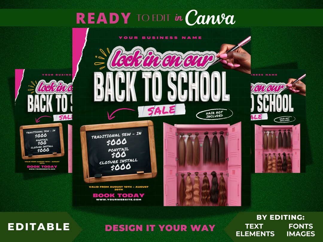 Editable Flyer Template, Locker Full of Deals Flyer, Back to School ...