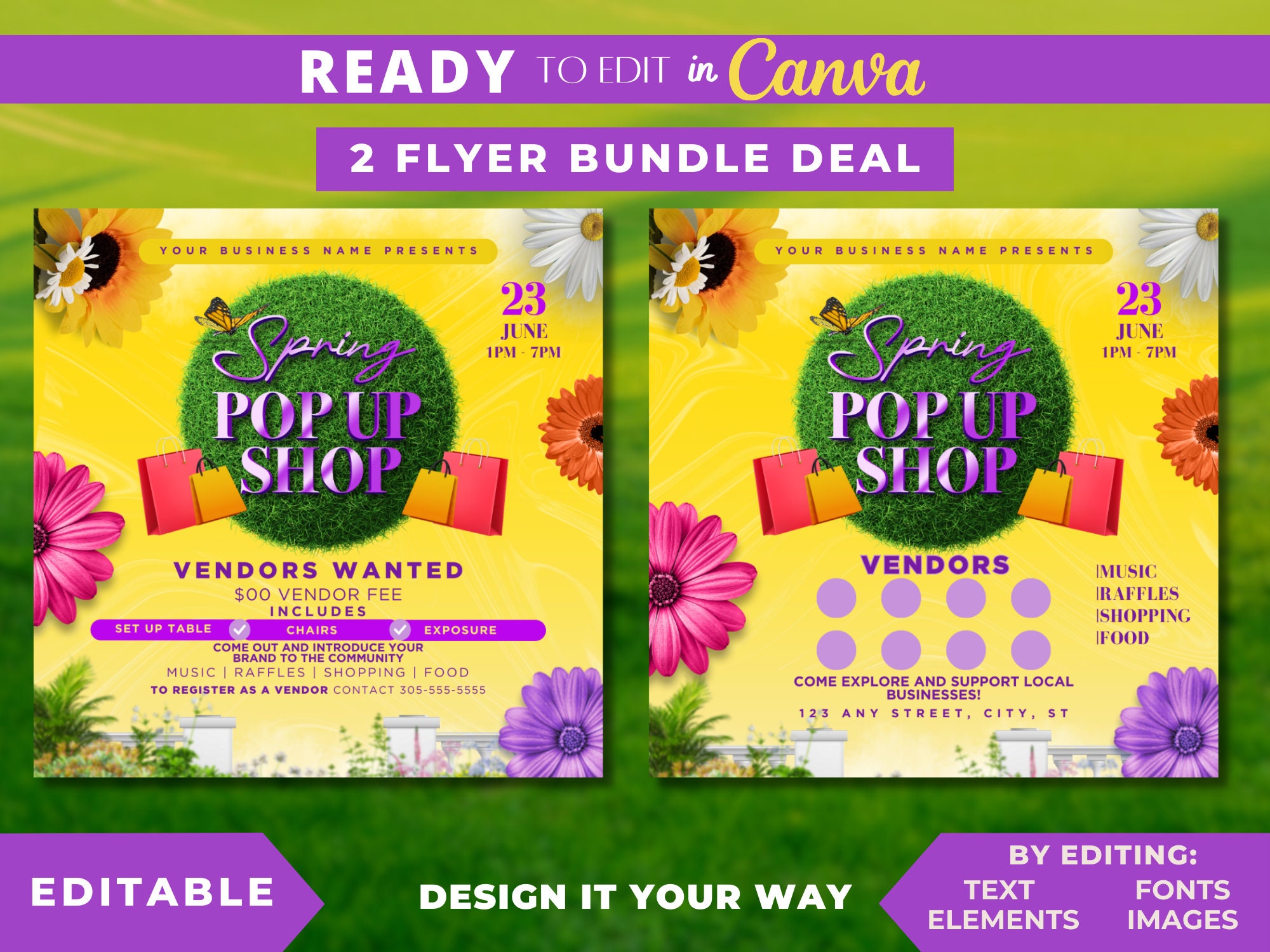 Editable Flyer Template, Pop up Shop, Spring Pop up Shop, Summer Pop up ...