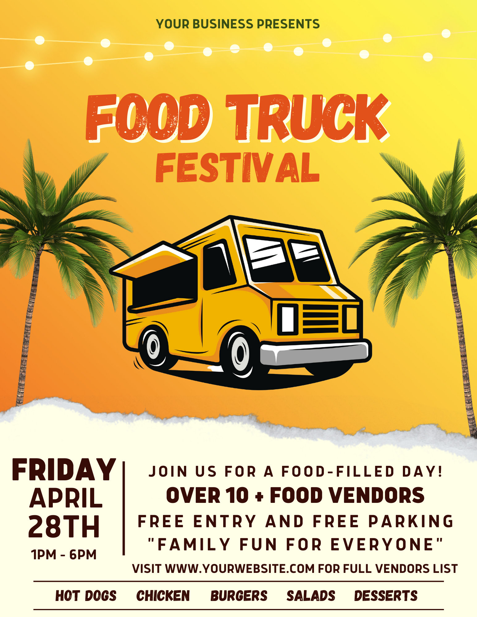 Editable Flyer Template, Food Truck Flyer, Food Sale Flyer, Food Truck ...