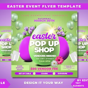 Editable Flyer Template, Easter Pop up Shop, Pop up Shop, Spring Pop up ...