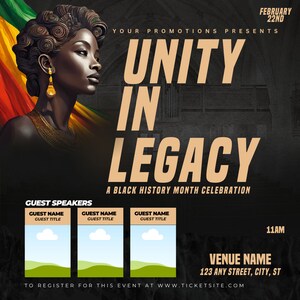 Editable Flyer Template, Black History Month Flyer, Community Event ...