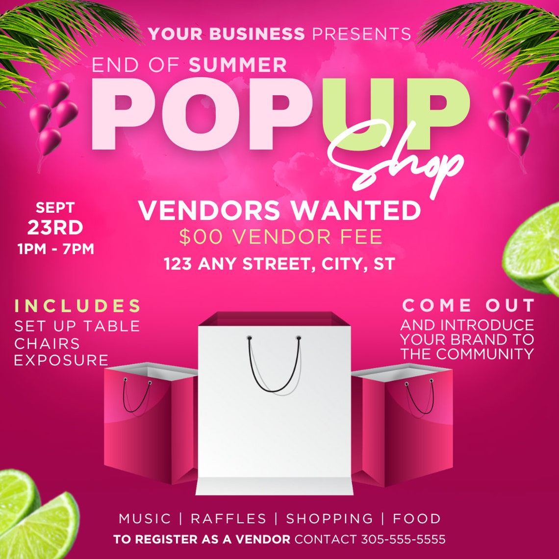 Editable Flyer Template, Pop up Shop, Vendors Needed, Shopping Event ...