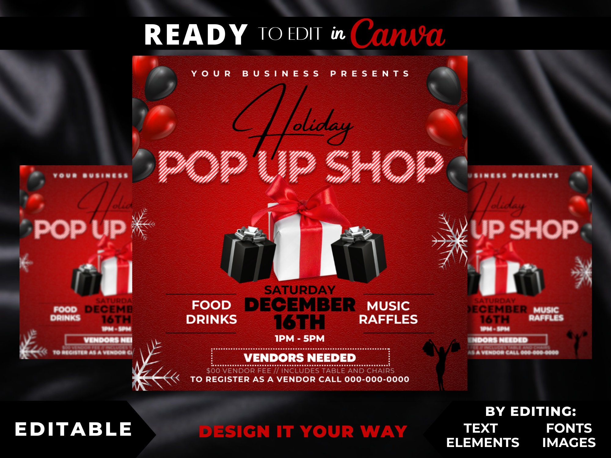 Editable Pop up Shop Flyer Template Holiday Pop up Shop - Etsy Canada