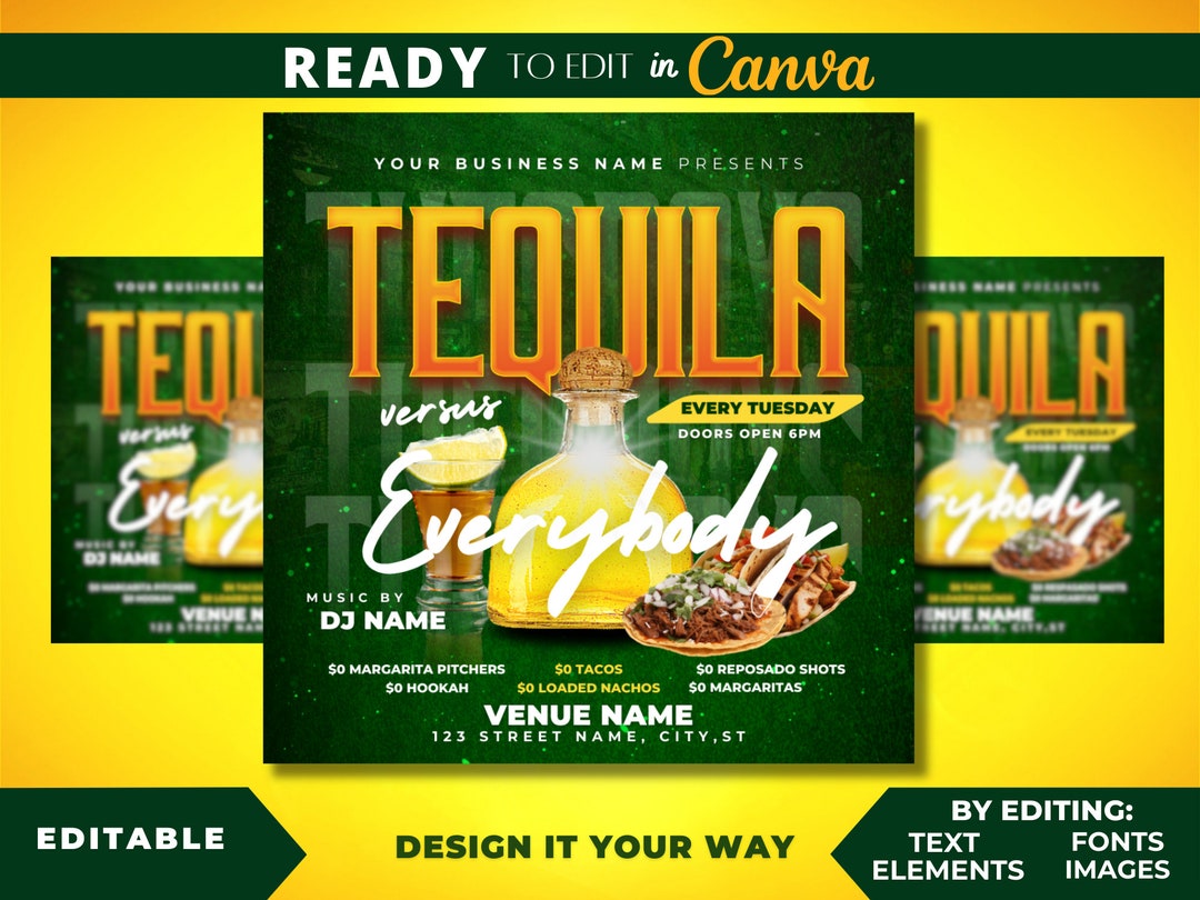 Editable Flyer Template, Taco Flyer, Taco Tuesday, Taco Food Truck ...