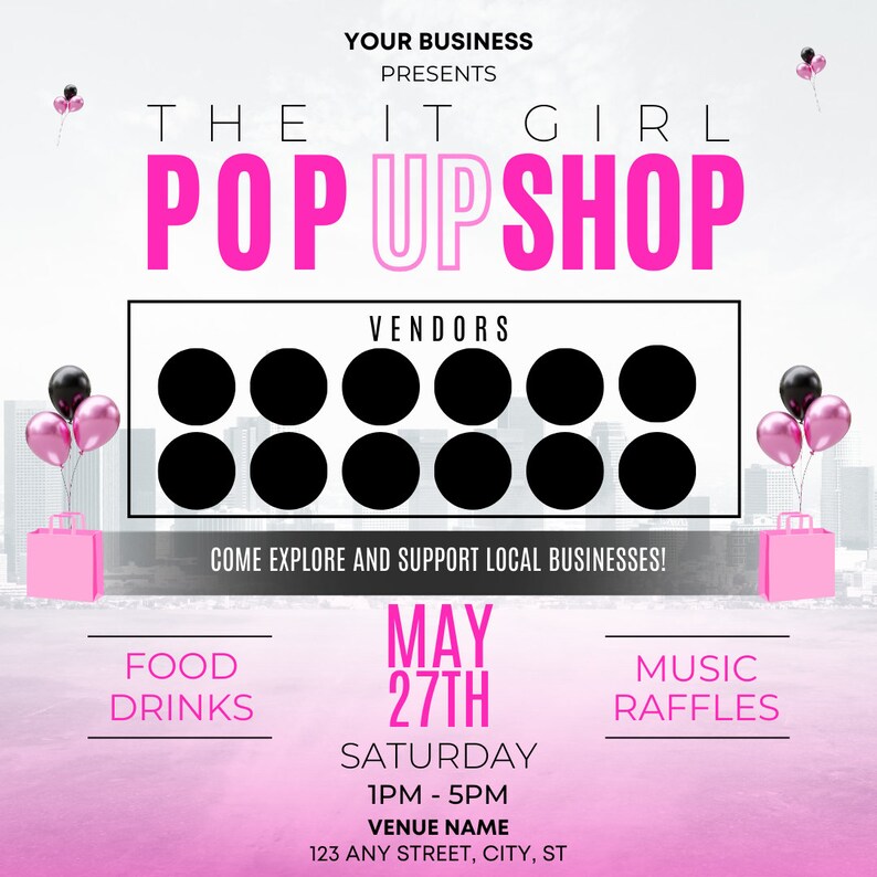 Editable Flyer Template Pop up Shop Spring Pop up Shop - Etsy