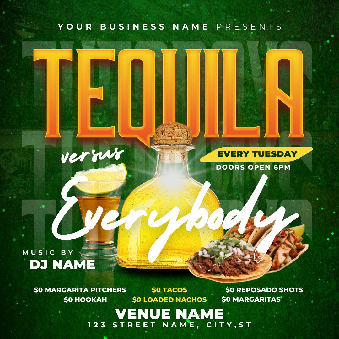 Editable Flyer Template, Taco Flyer, Taco Tuesday, Taco Food Truck ...