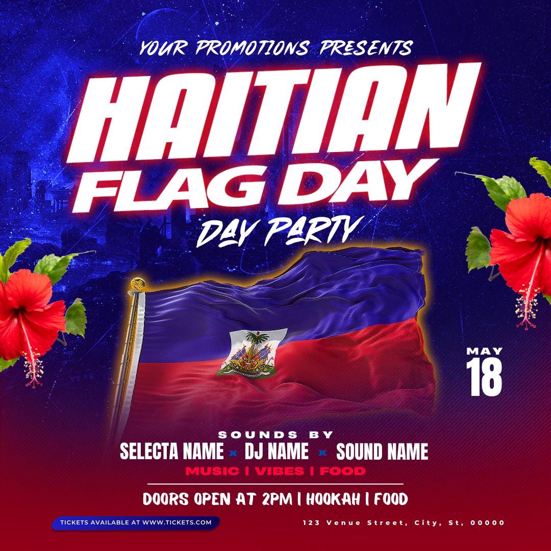 Editable Flyer Template, Haitian Heritage Month, Haitian Flag Day ...