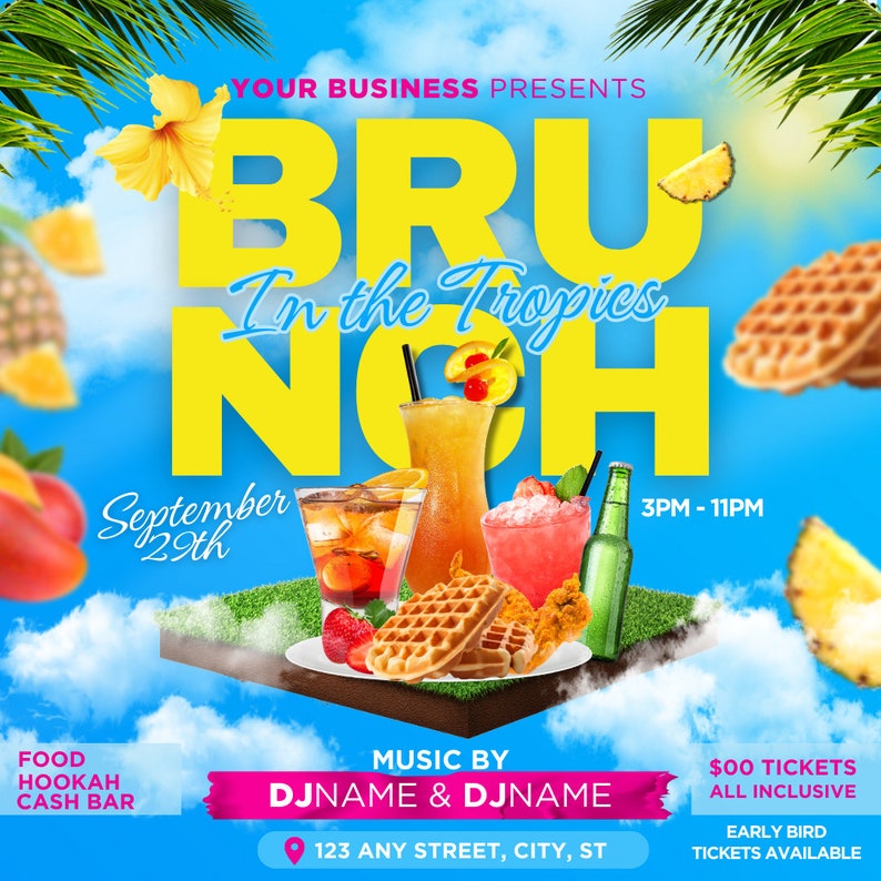 Editable Flyer Template, Classy Event, Luxury Flyer, Brunch in the ...