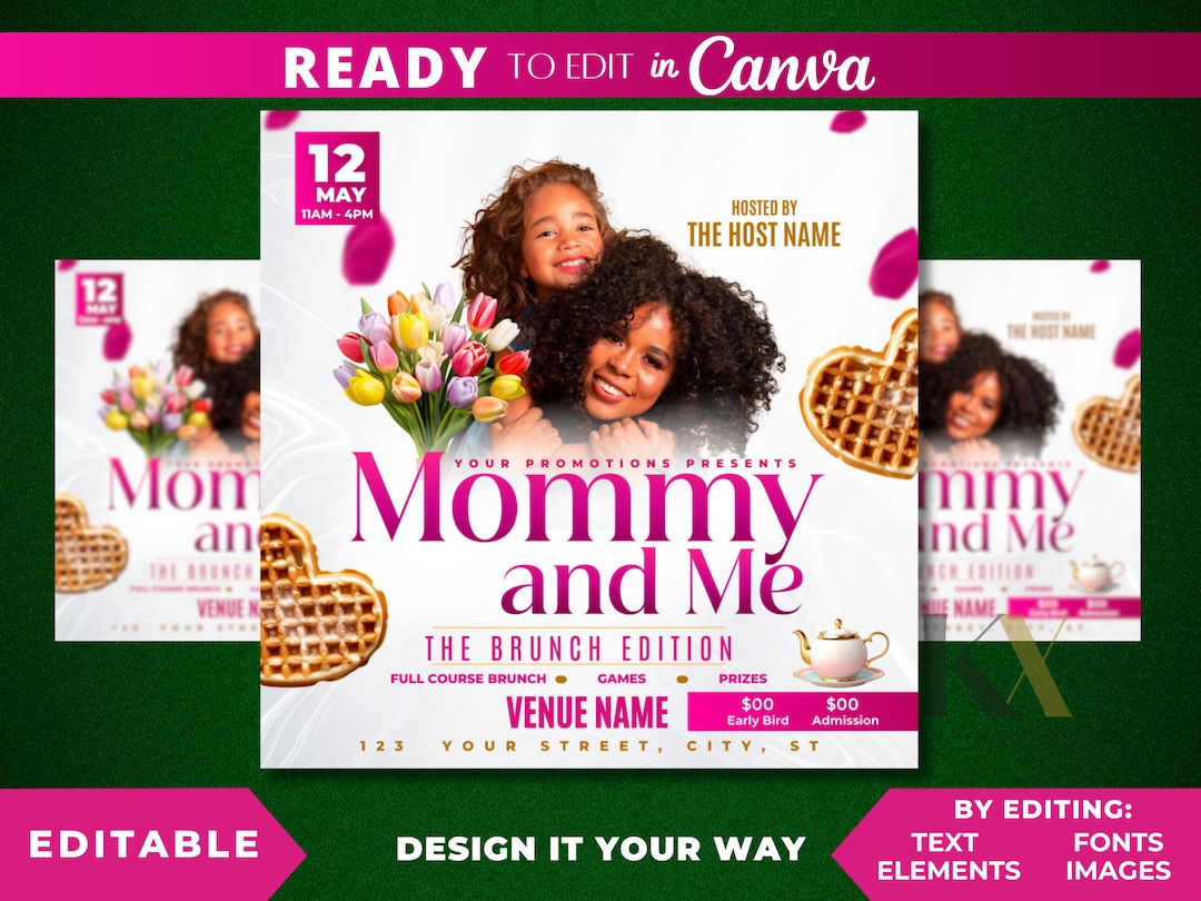 Editable Flyer Template, Mommy and Me Brunch, Mother and Daughter Event ...