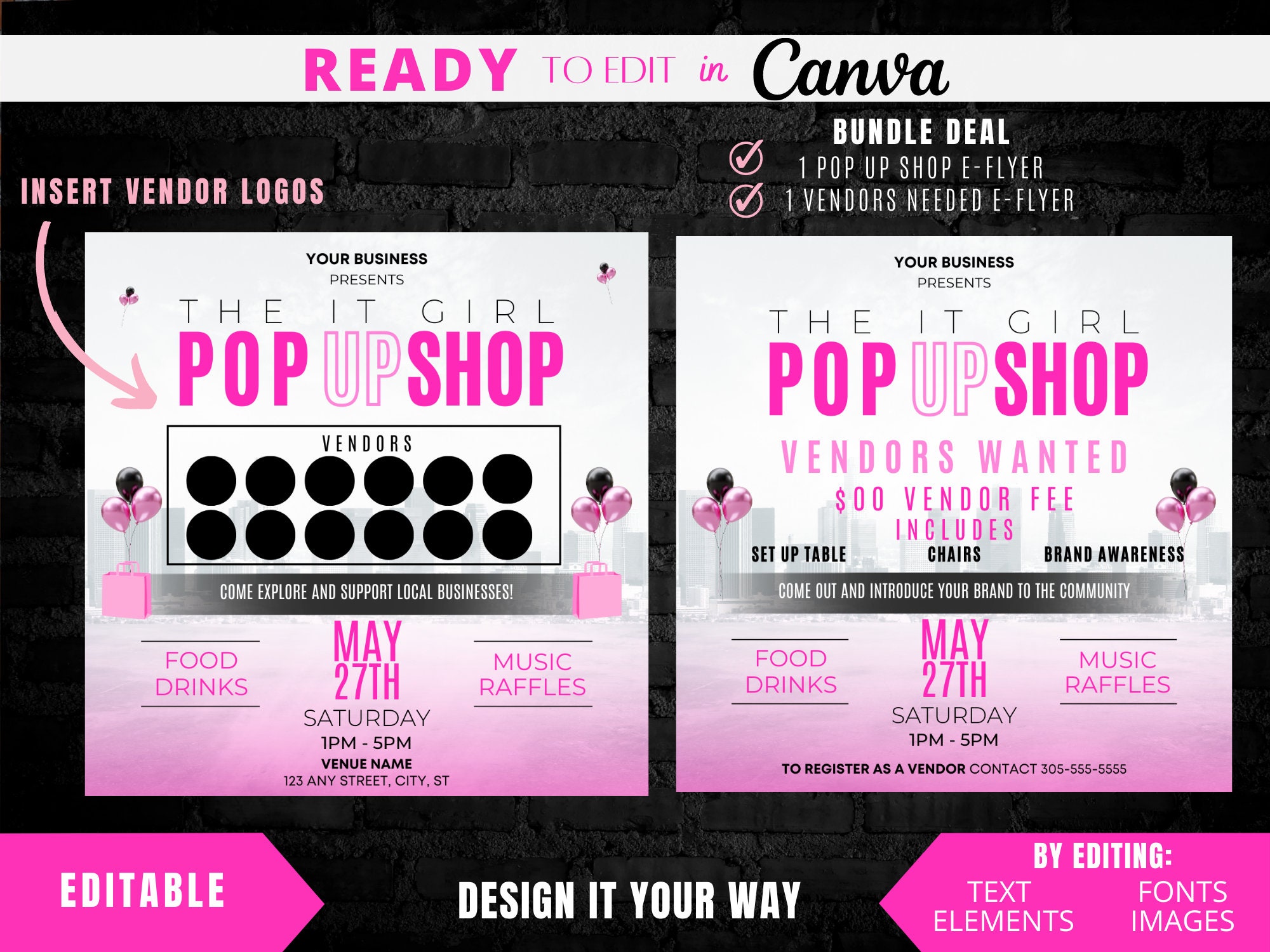 Bundle Deal Pop up Shop Flyer Template Spring Pop up Shop - Etsy