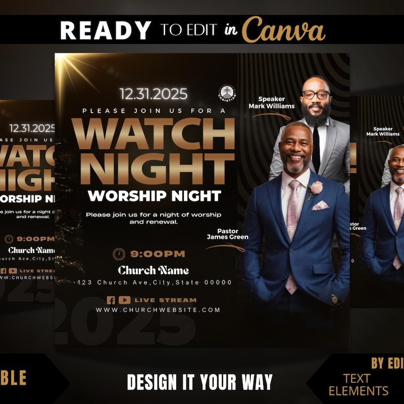 Watch Night Service Flyer - Etsy