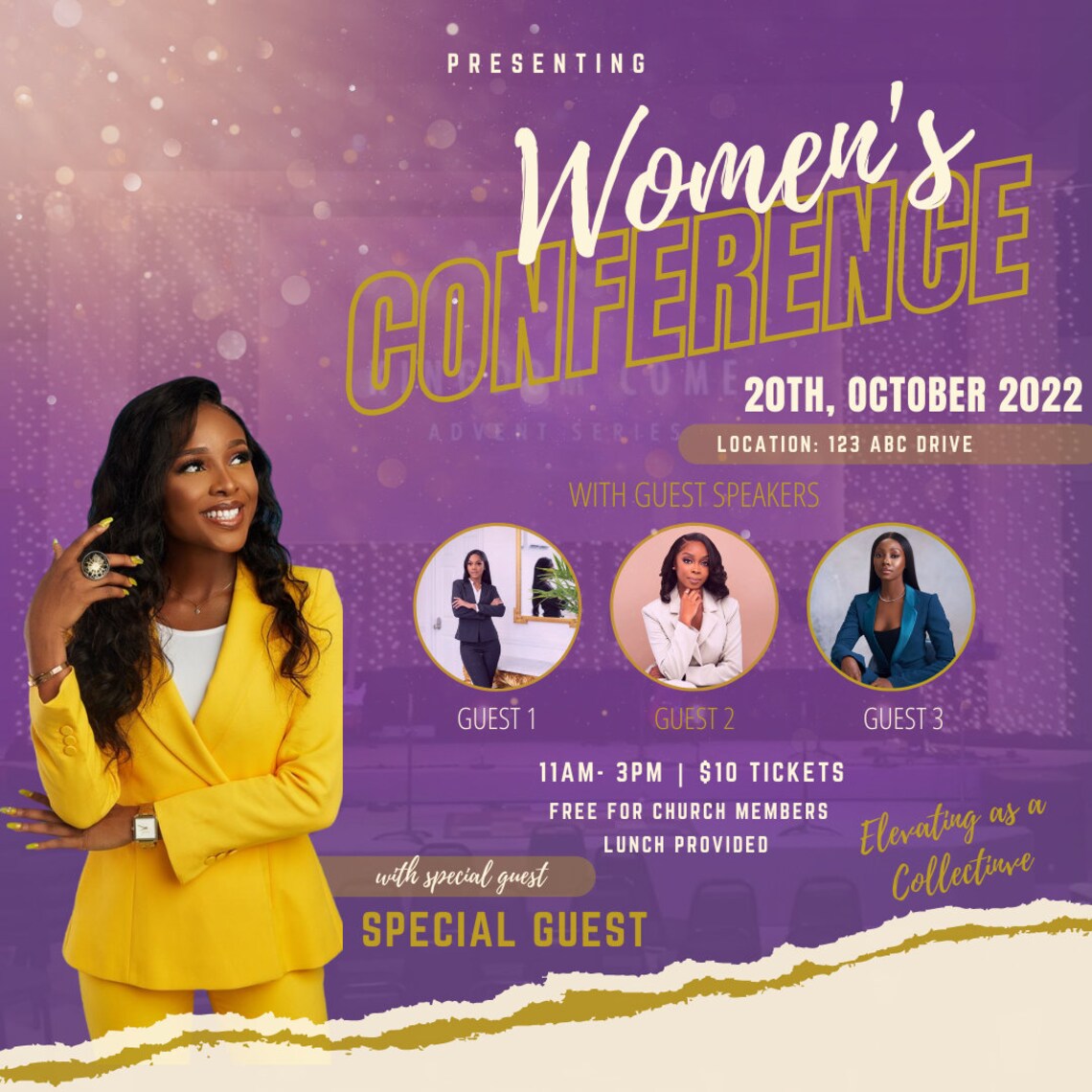 Editable Flyer Template Church Event Flyer Guest Speaker - Etsy