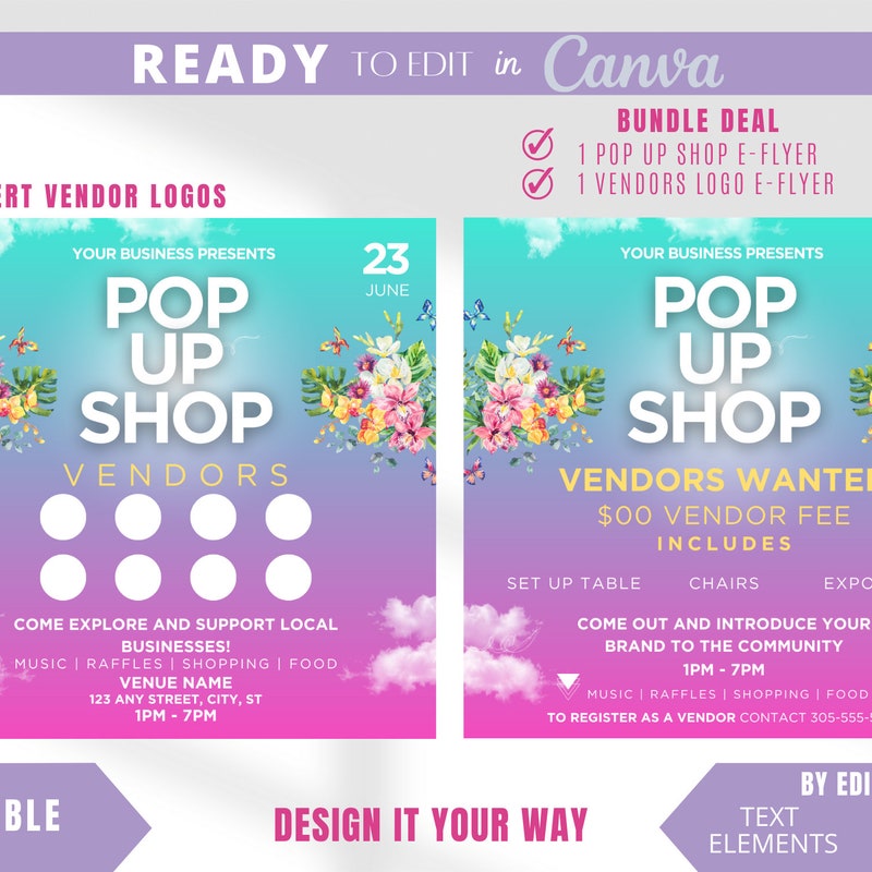 Pop up Shop Bundle Canva - Etsy