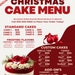 Editable Menu Template, Christmas Cake Menu, Dessert Menu, Cake Shop ...
