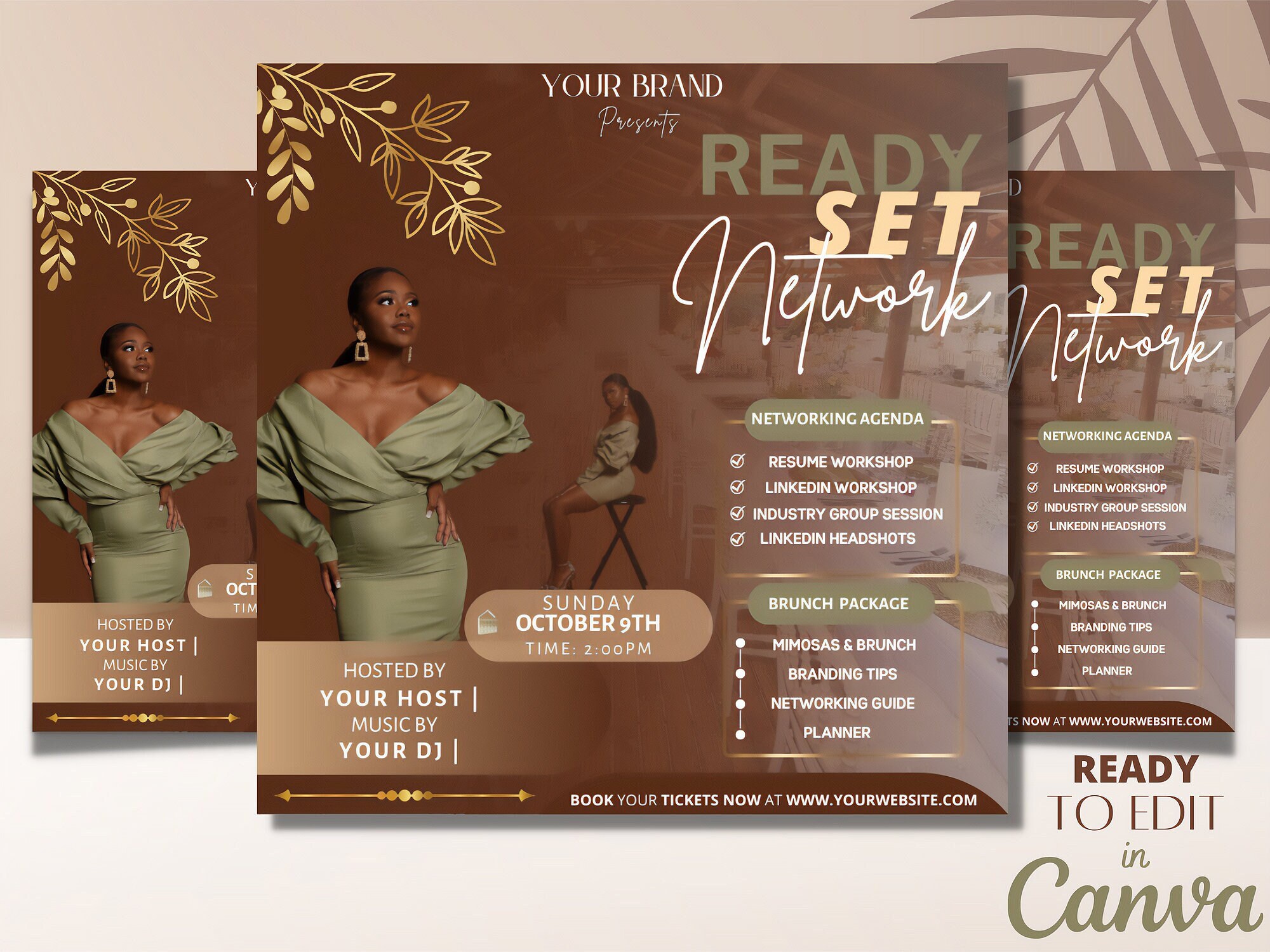 Editable Brunch Flyer Business Empowerment Flyer DIY Brunch - Etsy