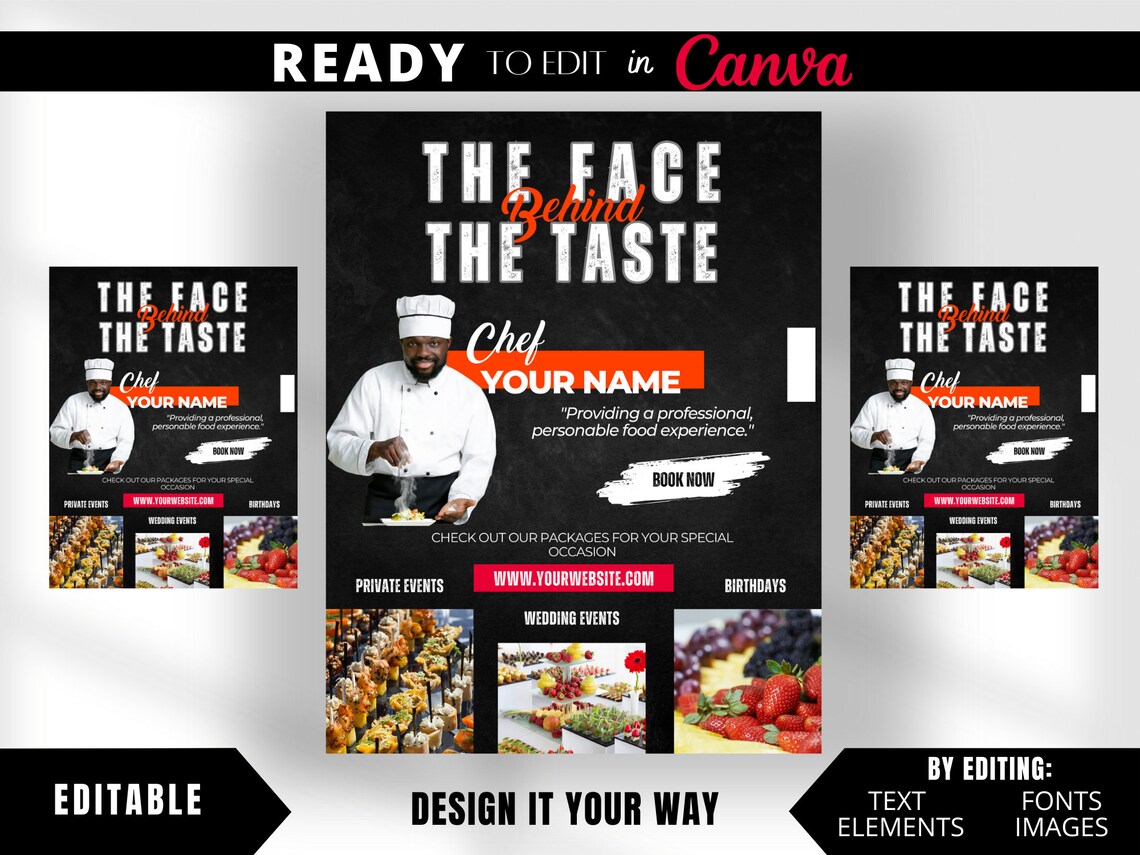 Editable Flyer Template Printable Private Chef Flyer - Etsy