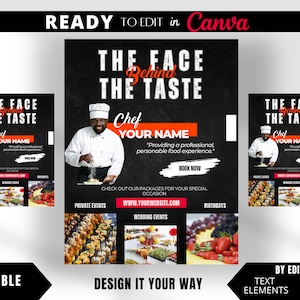 Editable Flyer Template Printable Private Chef Flyer - Etsy