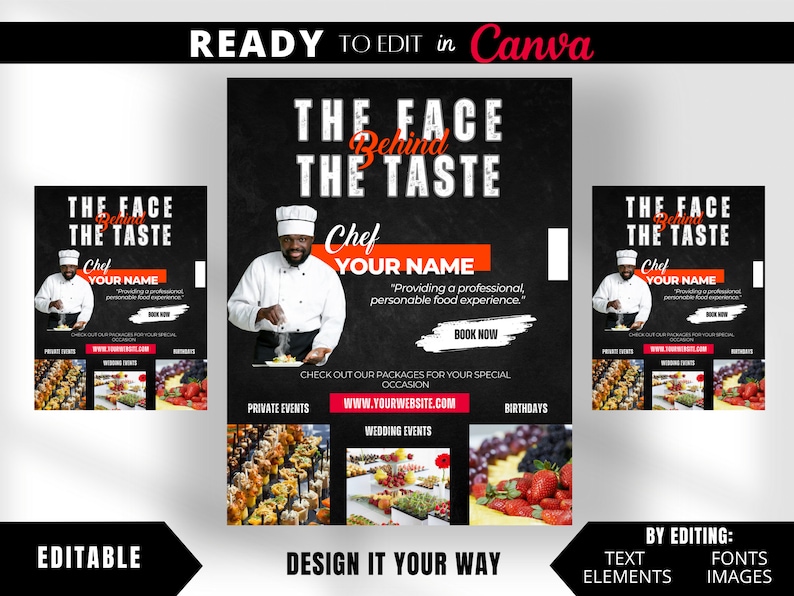 Editable Flyer Template Printable Private Chef Flyer - Etsy